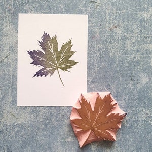 Maple Leaf Rubber Stamp Autumn Leaf for Bullet Journal Fall - Etsy
