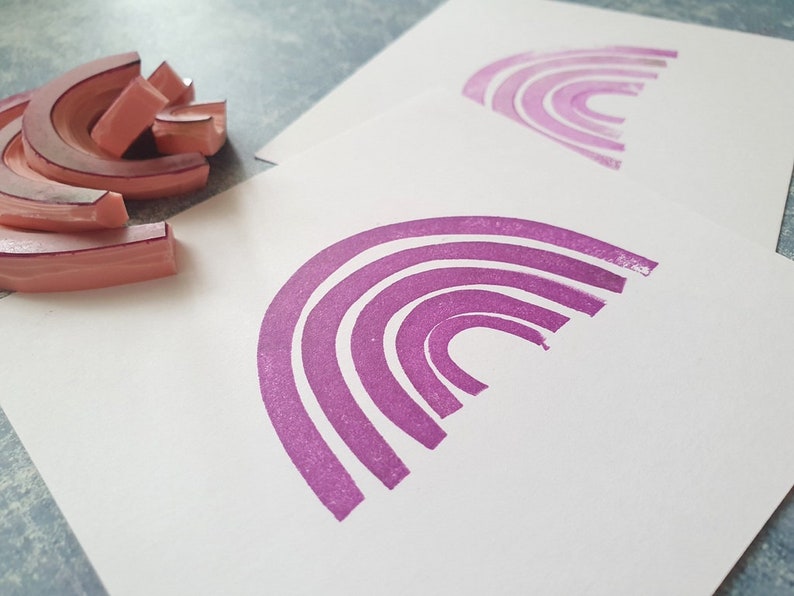 Rainbow Rubber Stamp Set of 5 for Kids Activities, Waldorf Stacker ...