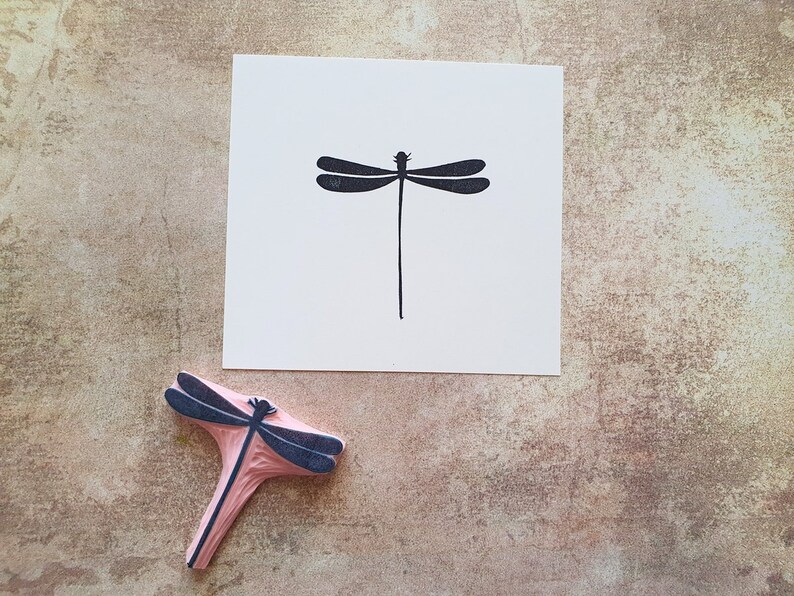 Dragonfly rubber stamp for cardmaking bug stamp for bullet | Etsy