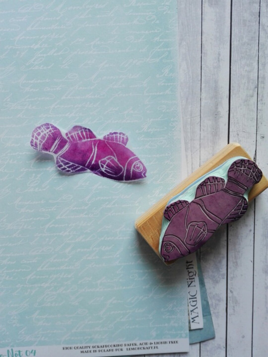 Fish Rubber Stamp Journaling Animal Stamp Sea Life - Etsy