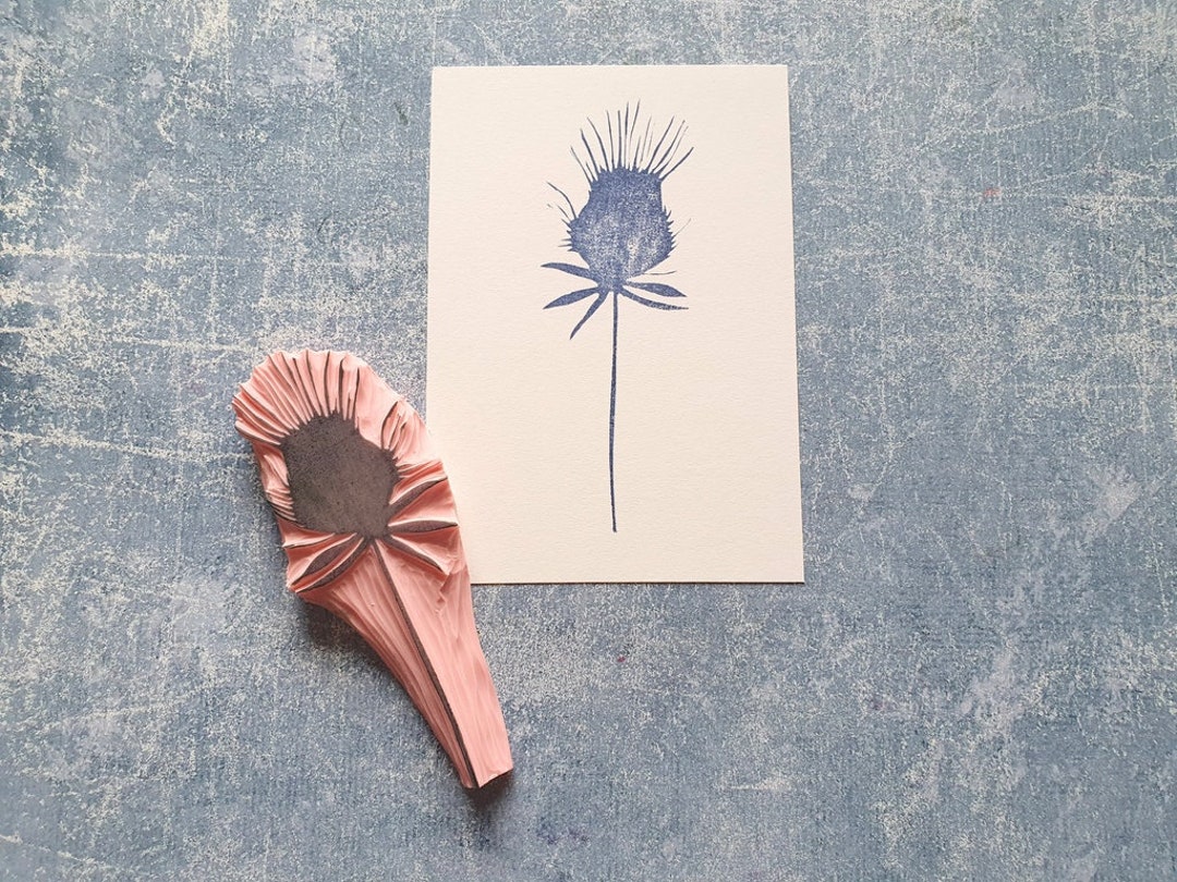 Thistle Rubber Stamp for Junk Journal, Wild Flower Stamp for ...