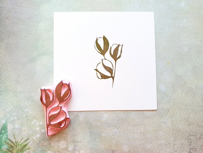 Cotton rubber stamp for printing on fabric Organic stamp for | Etsy