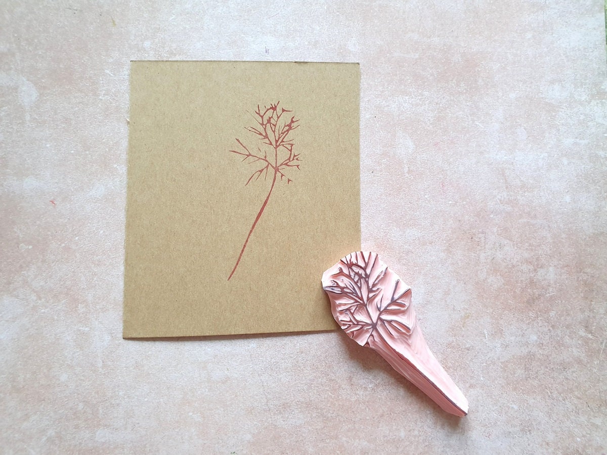 Twig Rubber Stamp Branch Stamp Woodland Stationery Fabric | Etsy