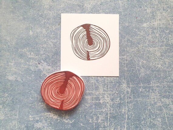 Tree Ring Rubber Stamp for Scrapbooking Woodgrain Stamp for | Etsy