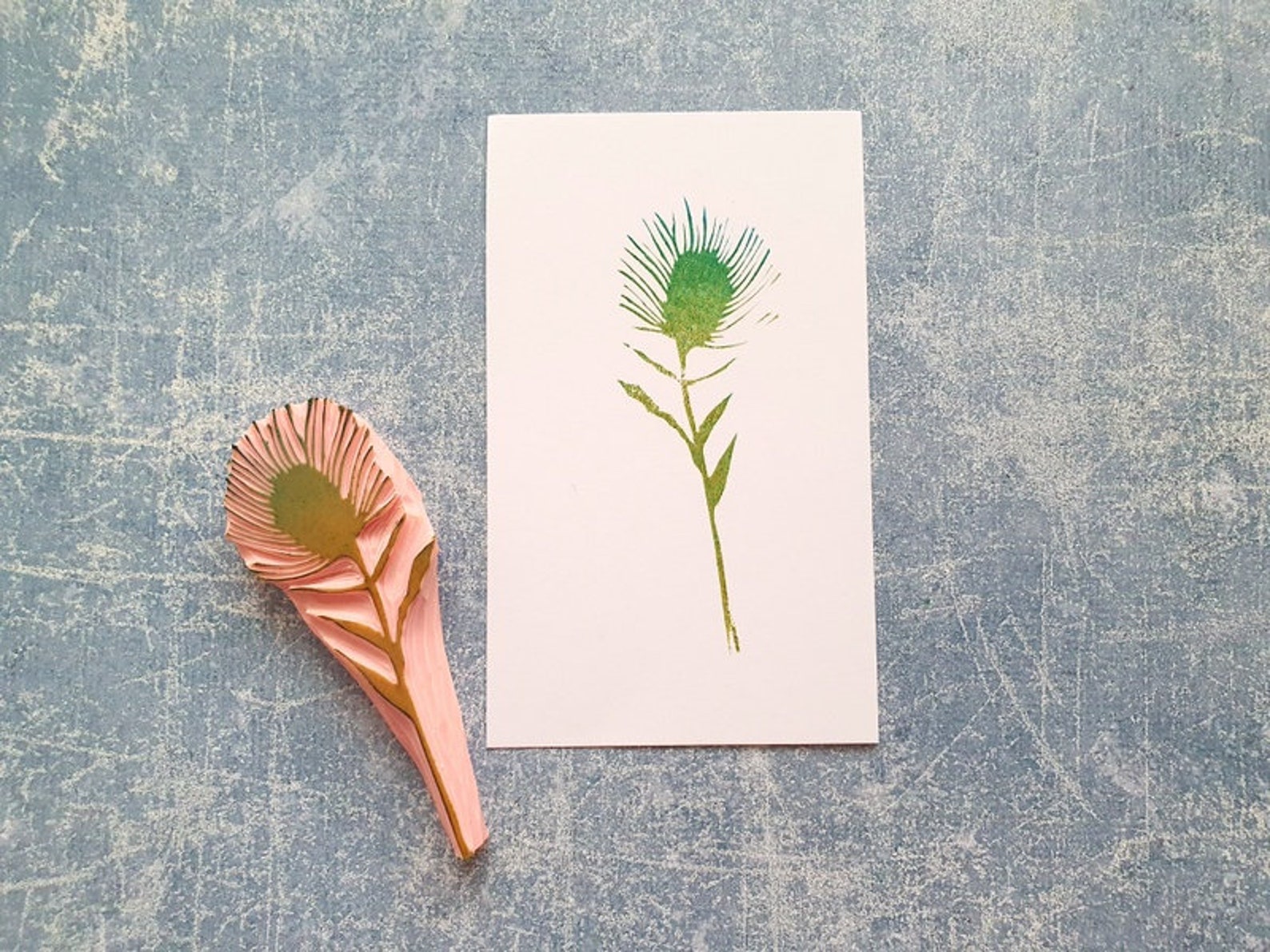 Thistle Rubber Stamp for Daily Planner, Wild Flower Cardmaking Stamp ...