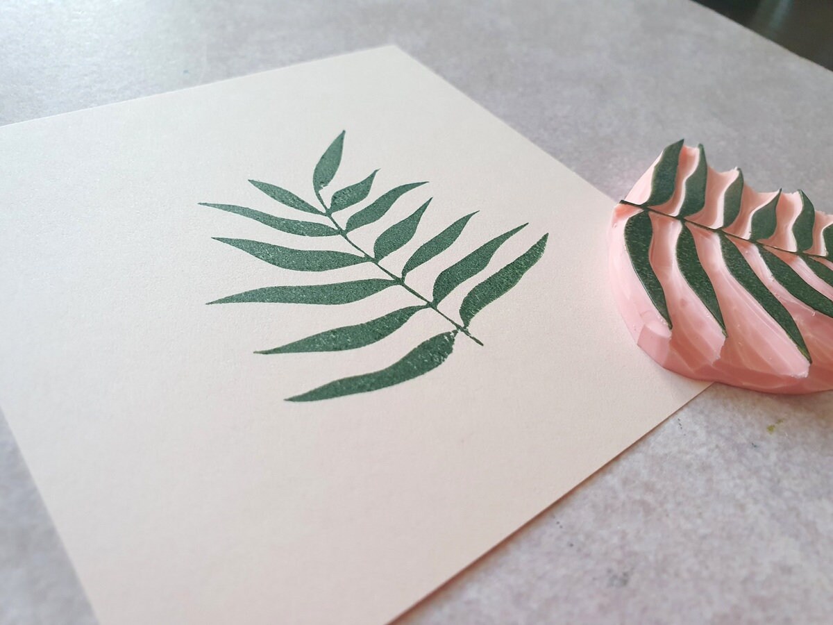 Leaf rubber stamp fall leaves stamp for cardmaking wild | Etsy