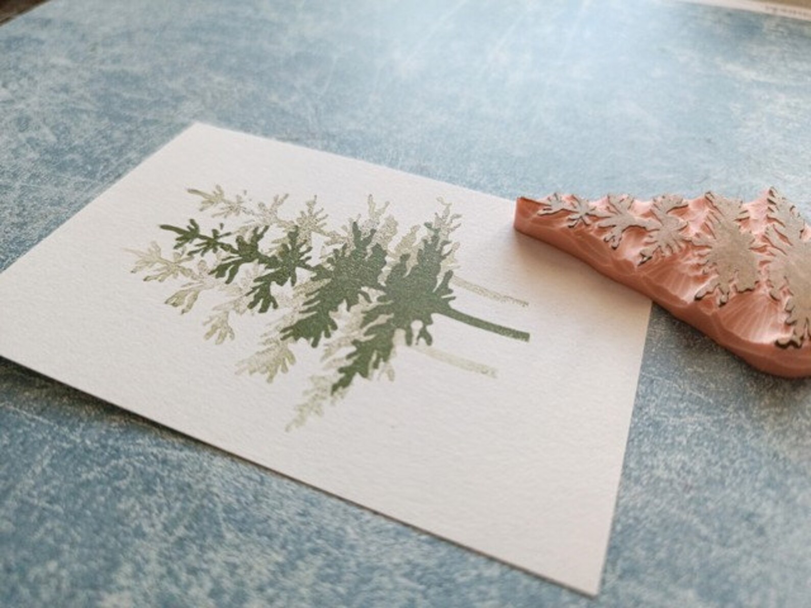 Pine Tree Rubber Stamp, Wild Forest Stationery, Christmas Cardmaking ...