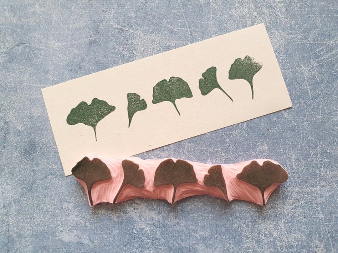 Ginkgo Biloba Rubber Stamp, Ginkgo Stamp for Junk Journal, Leaf Pattern ...