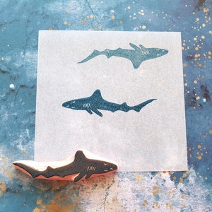 Shark Rubber Stamp for Birthday Wishes, Ocean Animal Wooden Stamp - Etsy