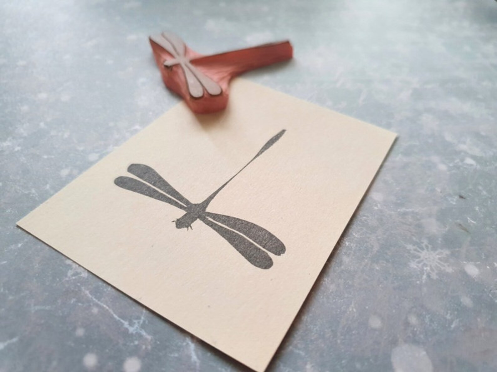 Dragonfly Rubber Stamp for Cardmaking Bug Stamp for Bullet | Etsy