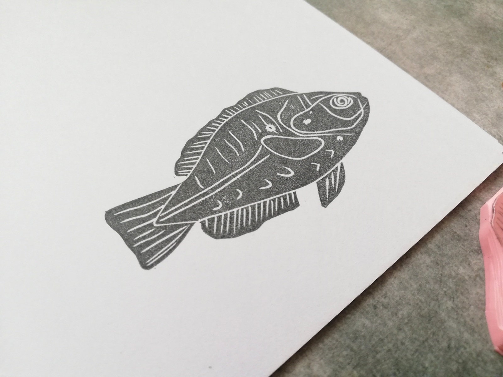 Fish Rubber Stamp, Sea Life Stamp for Journals, Gift for Dad, Grandpa ...