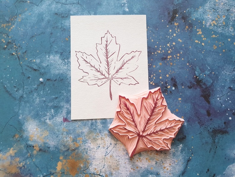 Leaf Rubber Stamp, Maple Tree Stamp, Fall Journal Insert, Traveler ...