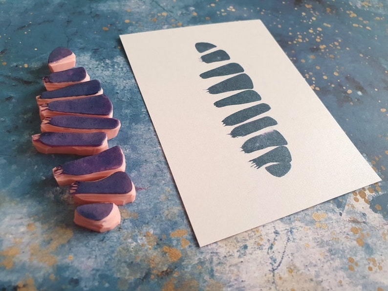 Caterpillar Rubber Stamp Set of 9 Stamps to Print Own | Etsy