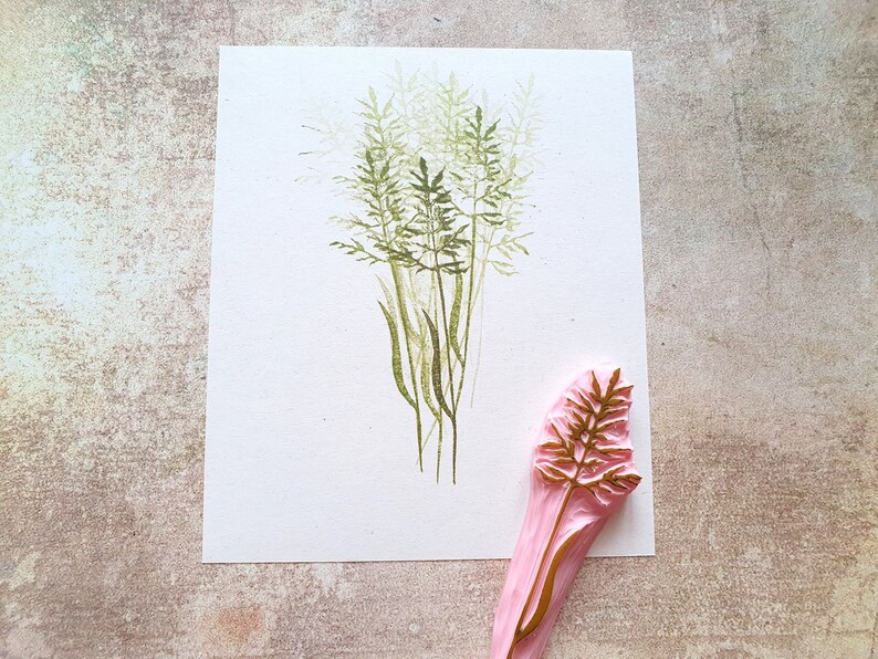 Pampas grass stamp for bullet journal minimal twig decor | Etsy