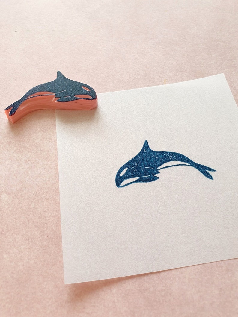 Dolphin rubber stamp for bullet journal whale animal stam for | Etsy
