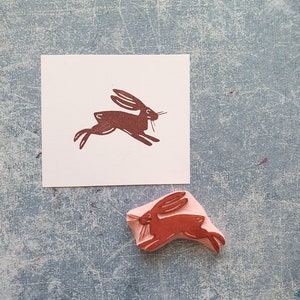 Rabbit Rubber Stamp, Hare Rubber Stamp, Animal Stamp, Easter Decor ...