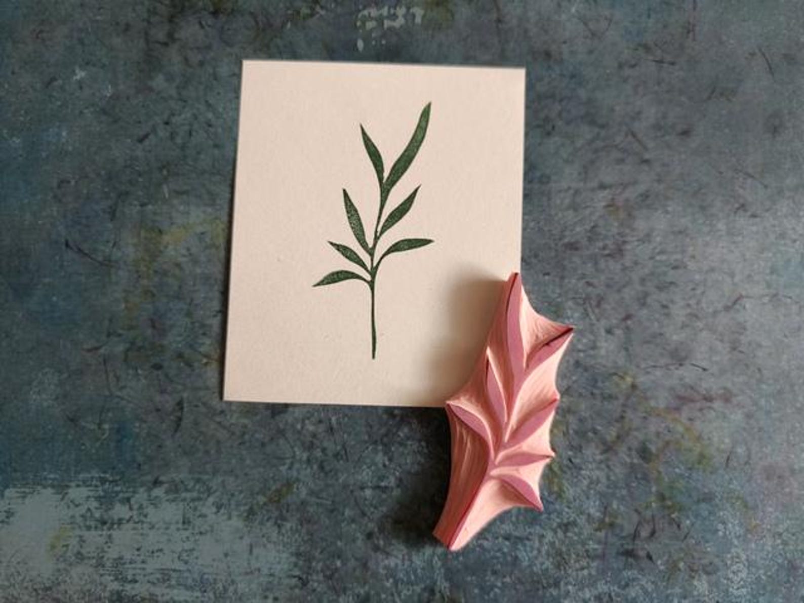 Leaf Stamp for Crafters, Minimalist Leaf Stamp for Journals, Artistic ...