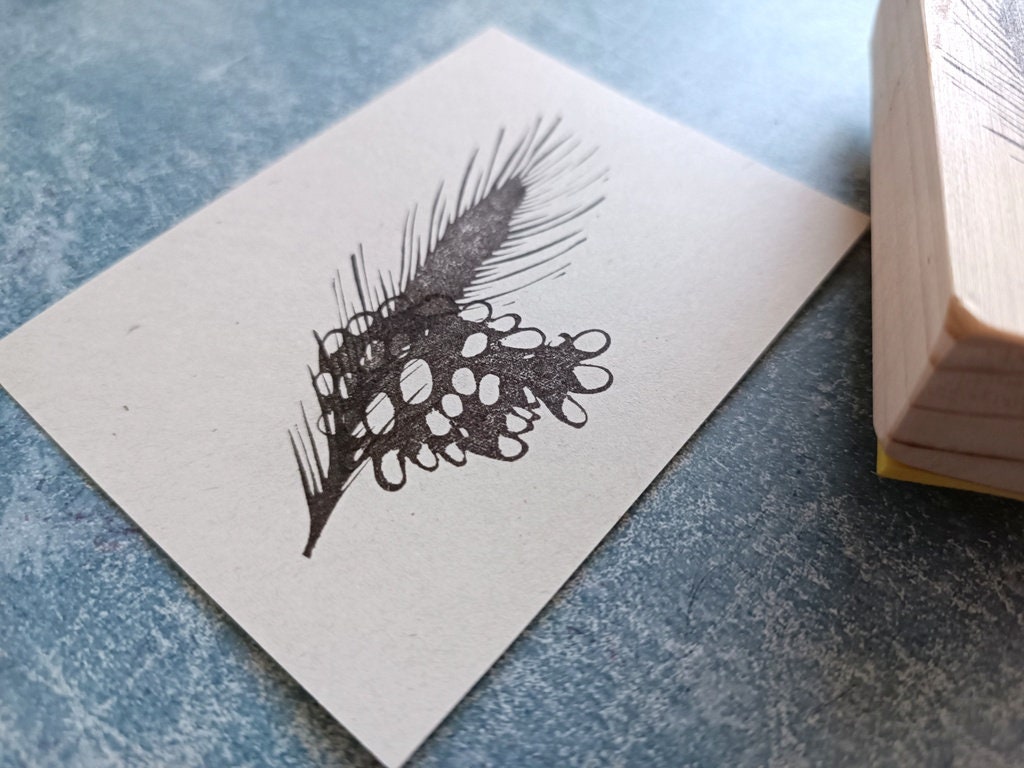 Pine Branch With Cone Stamp Set, Christmas Tree Stamp for Best Wishes ...