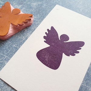 Vintage Angel Rubber Stamp for Christmas Card, Handmade Holiday Decor ...