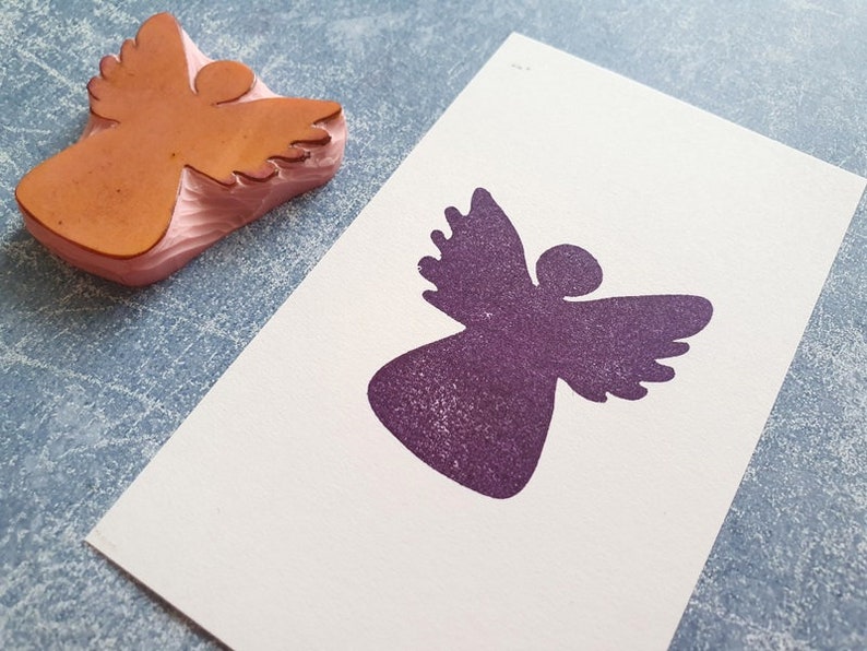 Vintage Angel Rubber Stamp for Christmas Card, Handmade Holiday Decor ...