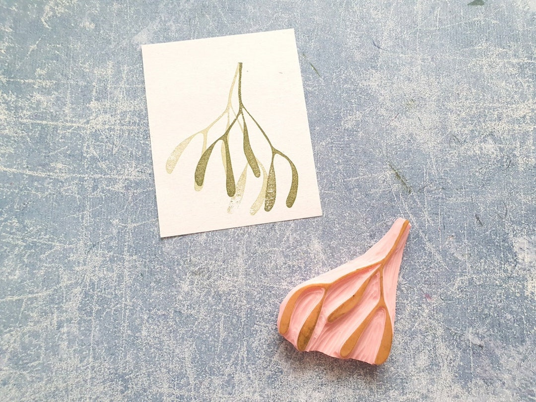 Mistletoe Twig Rubber Stamp for Winter Wishes, Mistletoe Branch Stamp ...
