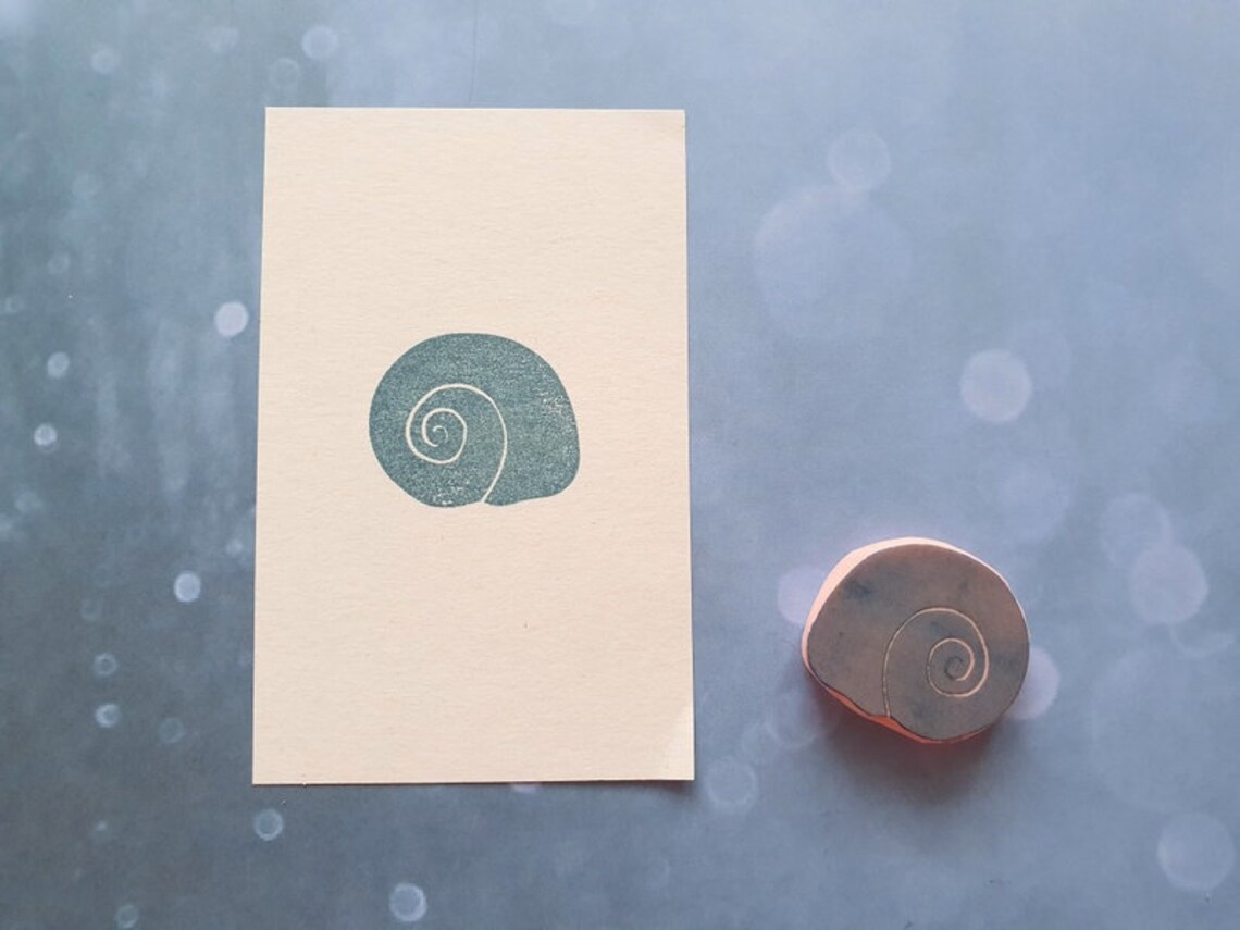 Shell rubber stamp for daily planner Ocean shell stamp for | Etsy