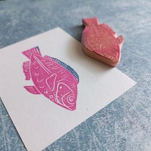 Fish Rubber Stamp for Cardmakers, Father's Day Stationery, Ocean Life ...