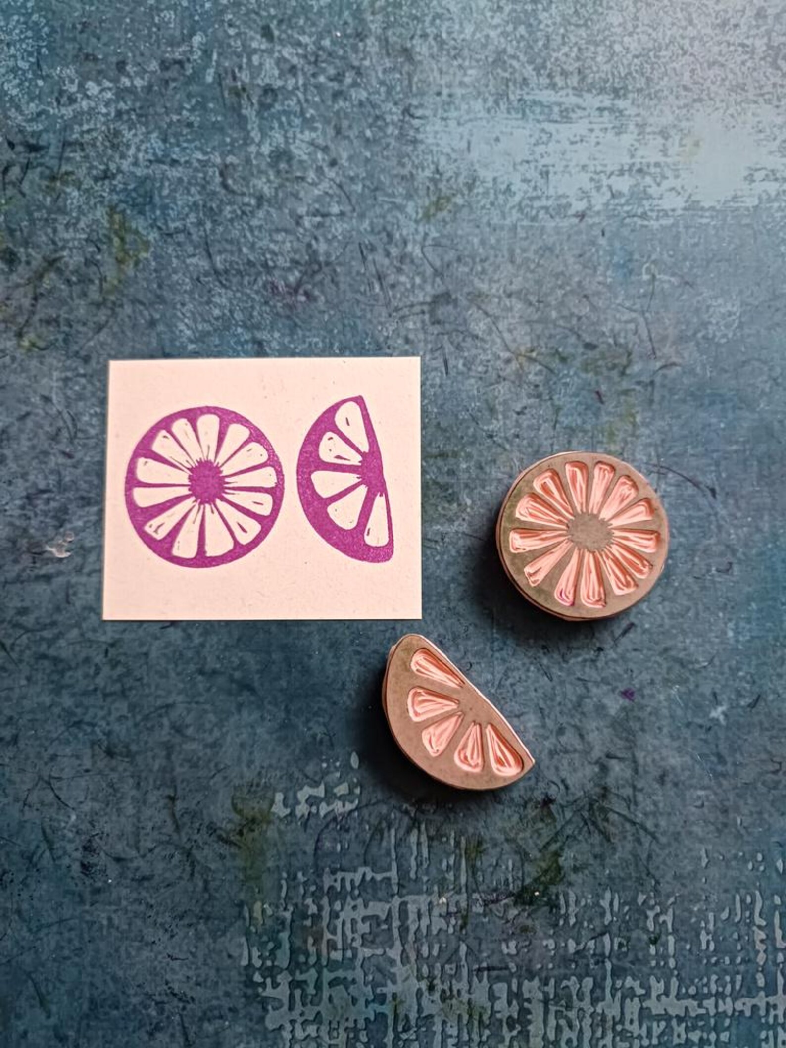 Fresh Lemon Slice Rubber Stamp Set, Lime Stamp, Gift for Summer Fruit ...