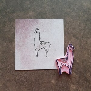Lama Rubber Stamp, Alpaca Animal Stationery, Farm Animal Stamp, Nature ...