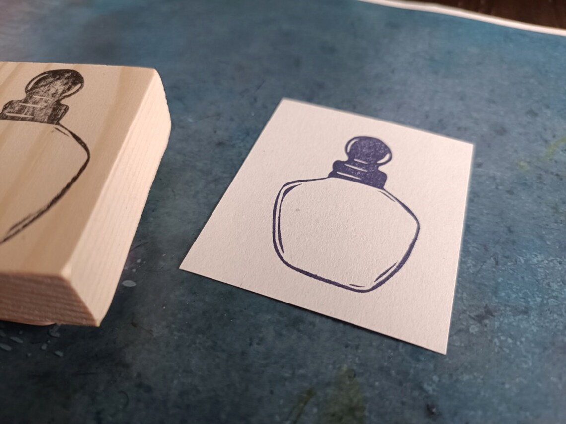 Perfume Bottle Rubber Stamp, Fragrance Bottle Stamp for Journaling ...