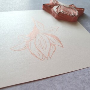 Magnolia Rubber Stamp for Printing on Paper and All Surfaces, Elegant ...