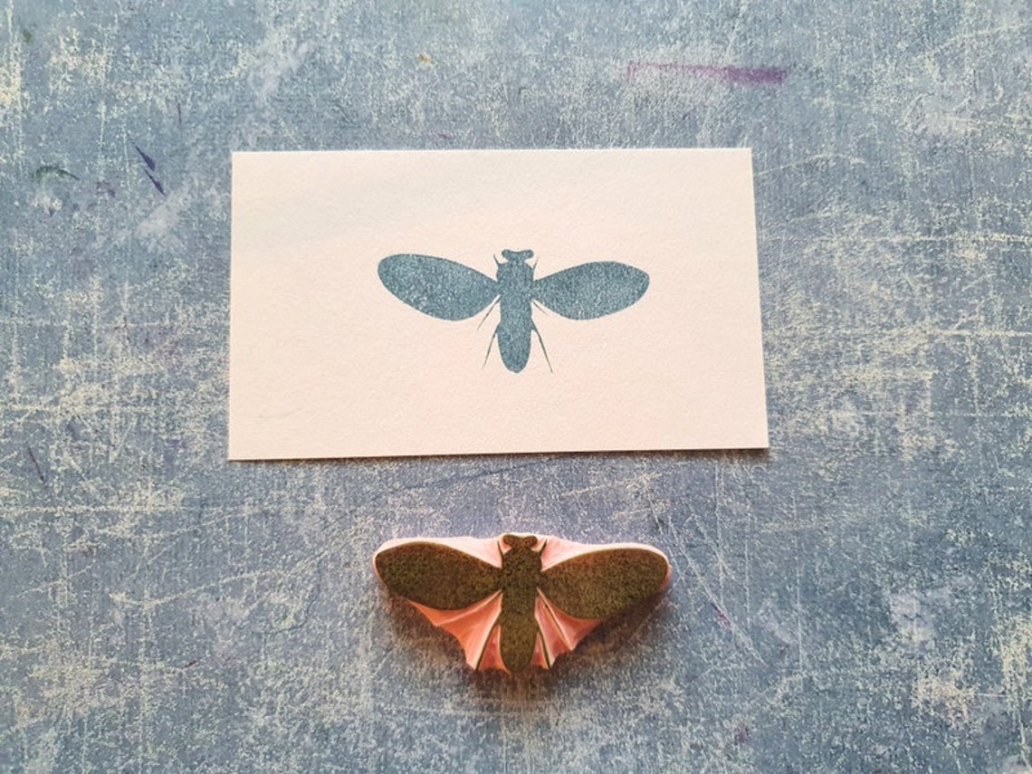 Luna Moth Rubber Stamp for Scrapbooking Art Journal Stamp | Etsy