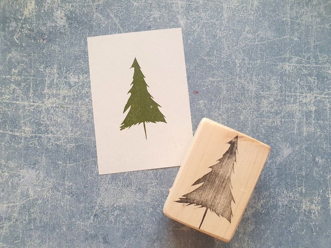 Tree Rubber Stamp for Handmade Christmas Cards, Winter Wonderland ...