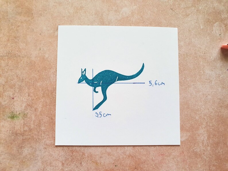 Kangaroo Rubber Stamp for Snail Mail Lovers, Jumping Kangaroo Stamp for ...