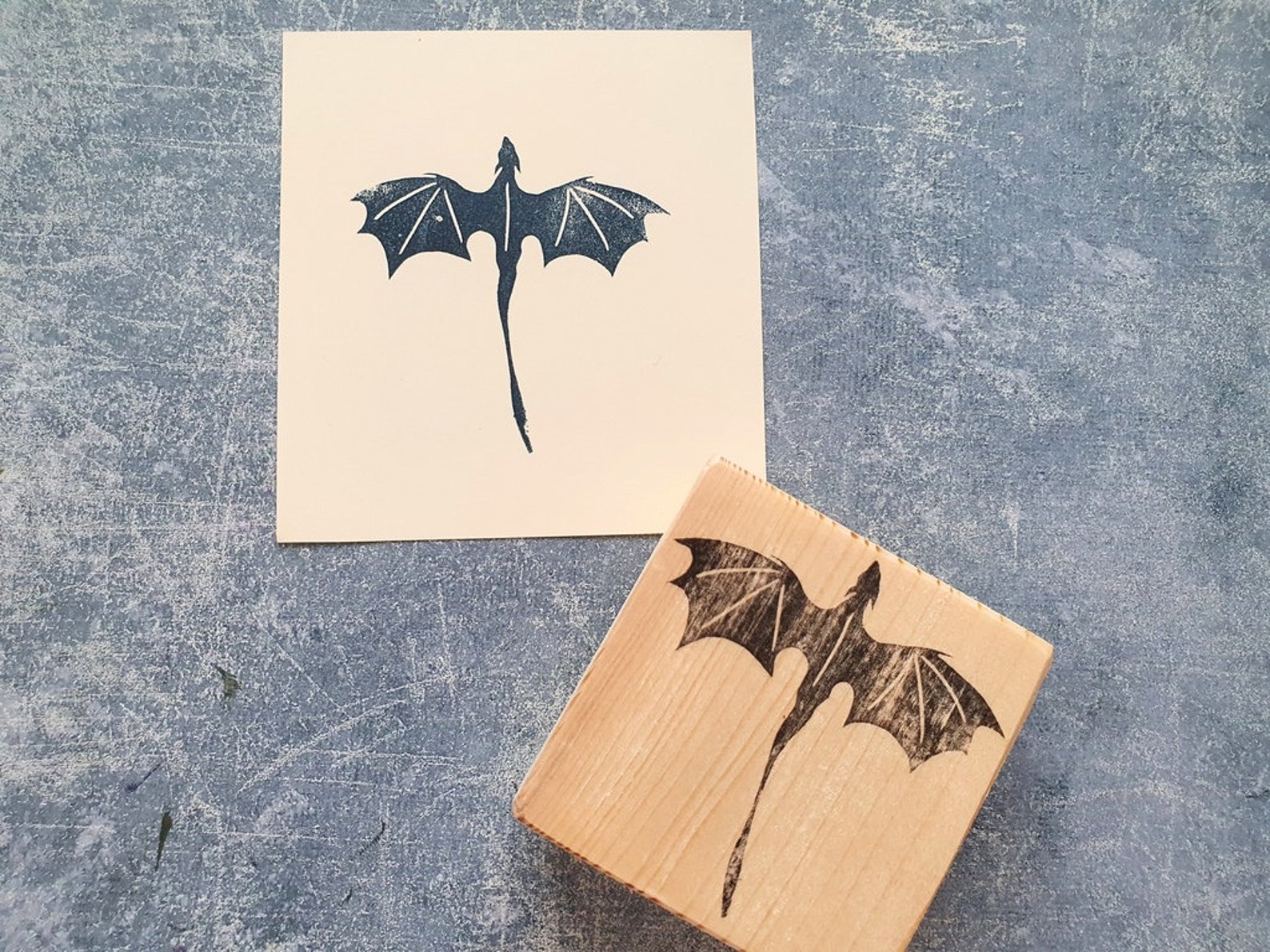 Dragon Rubber Stamp for Junk Journal Flying Dragon for - Etsy