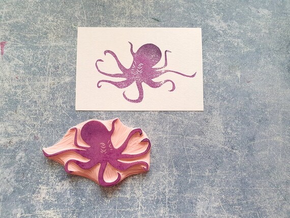 Octopus Rubber Stamp for Scrapbooking Ocean Animal Stamp for | Etsy