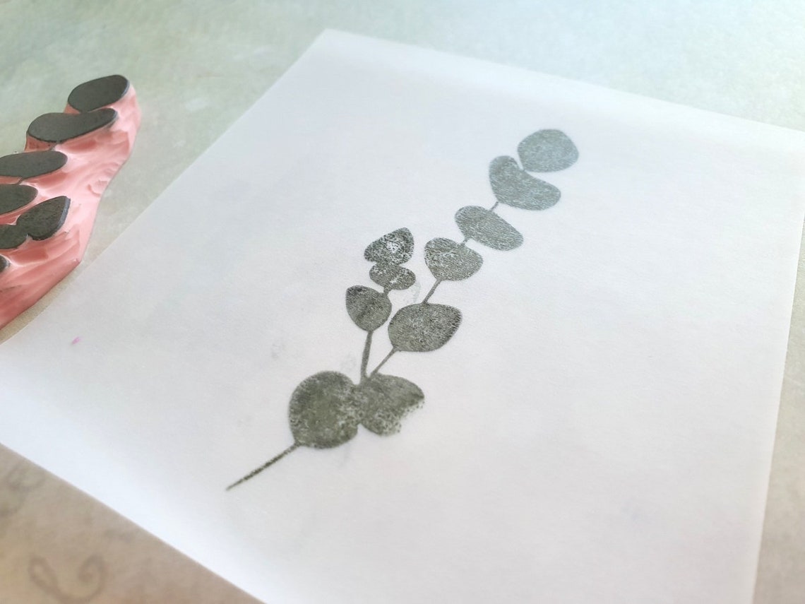 Eucalyptus leaf rubber stamp for bullet journal botanical | Etsy
