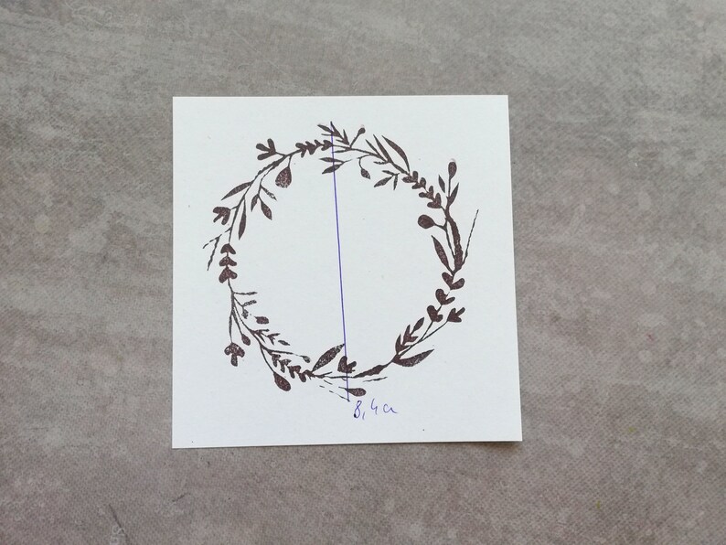 Wreath rubber stamp for rustic wedding cardmaking botanical | Etsy