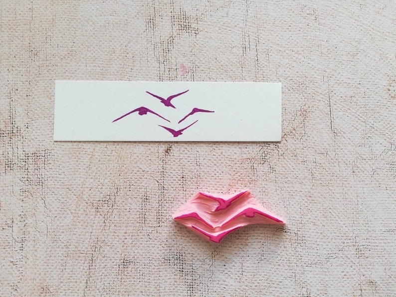 Flying birds rubber stamp for scrapbooking wild bird stamp | Etsy