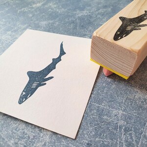 Shark Rubber Stamp for Birthday Wishes, Ocean Animal Wooden Stamp - Etsy