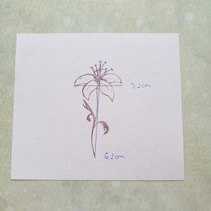 Lily Rubber Stamp for Greeting Card, Garden Lily Stamp for Cardmaking ...