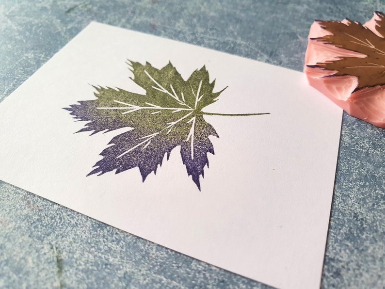 Maple Leaf Rubber Stamp, Autumn Leaf for Bullet Journal, Fall ...