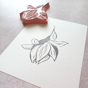 Magnolia Rubber Stamp for Printing on Paper and All Surfaces, Elegant ...