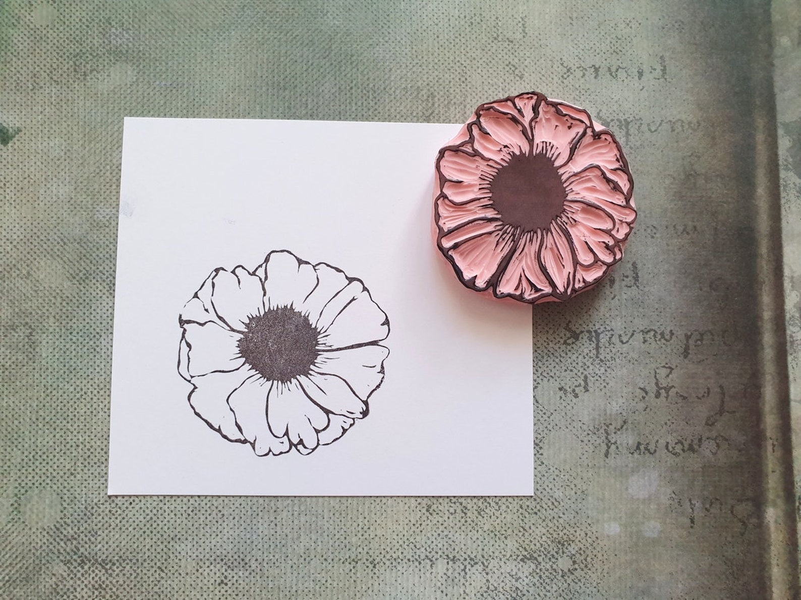 Blossom flower rubber stamp for cardmaking floral stamp for | Etsy