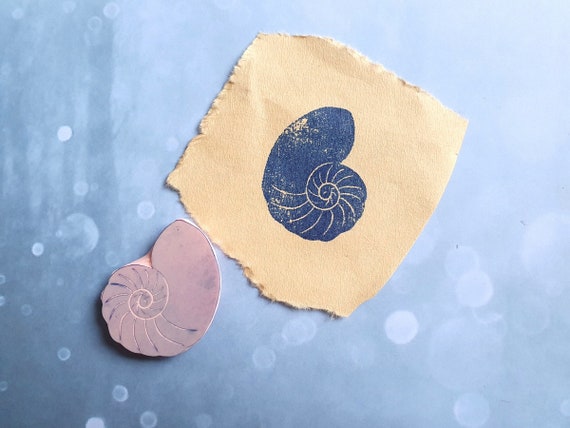 Shell rubber stamp for daily planner Ocean shell stamp for | Etsy