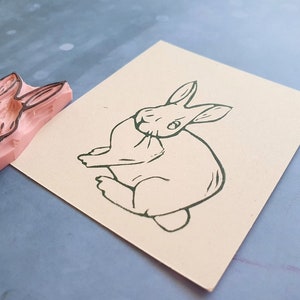 Hare Rubber Stamp for Easter Cards, Wild Animal Stencil, Vintage Rabbit ...