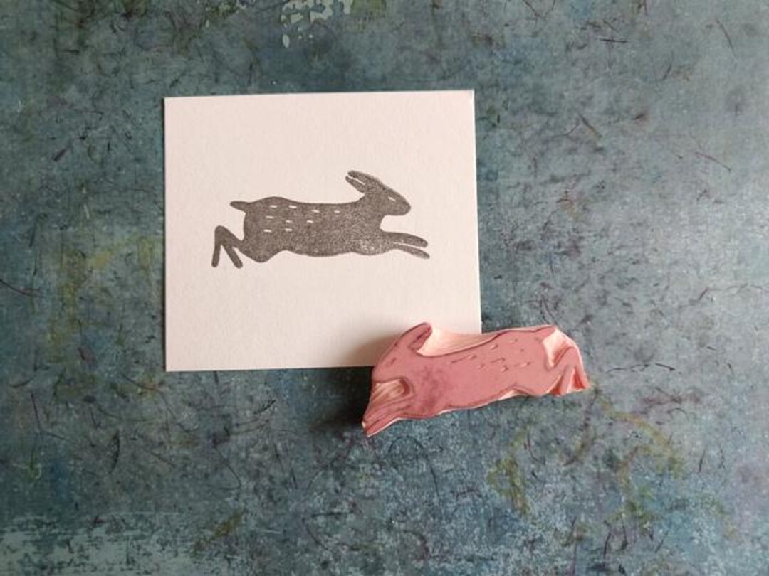 Rabbit Stamp for Craft Lovers, Hare Stamp for Artistic Easter Cards ...
