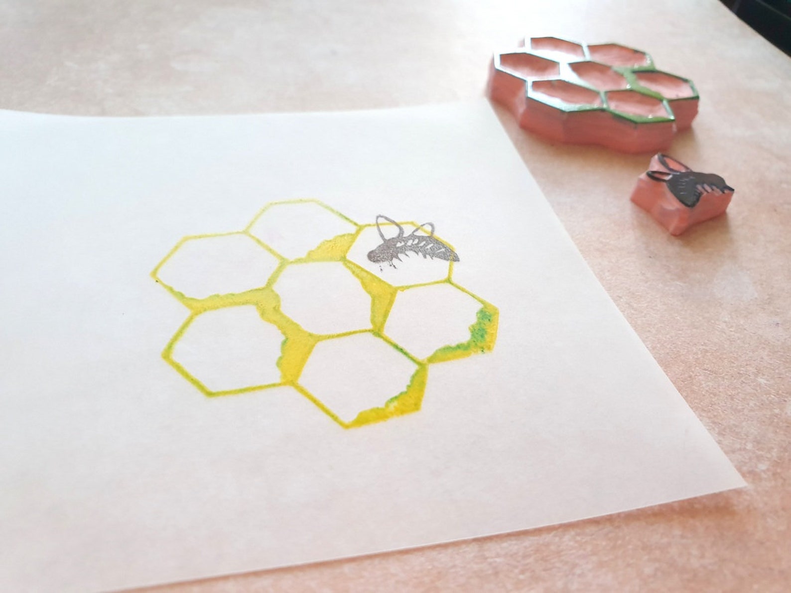 Honeycomb With Bee Rubber Stamp Set for Scrapbooking Gift Fot - Etsy