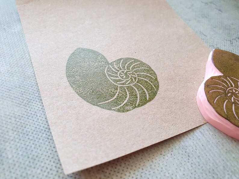 Shell rubber stamp for daily planner Ocean shell stamp for | Etsy