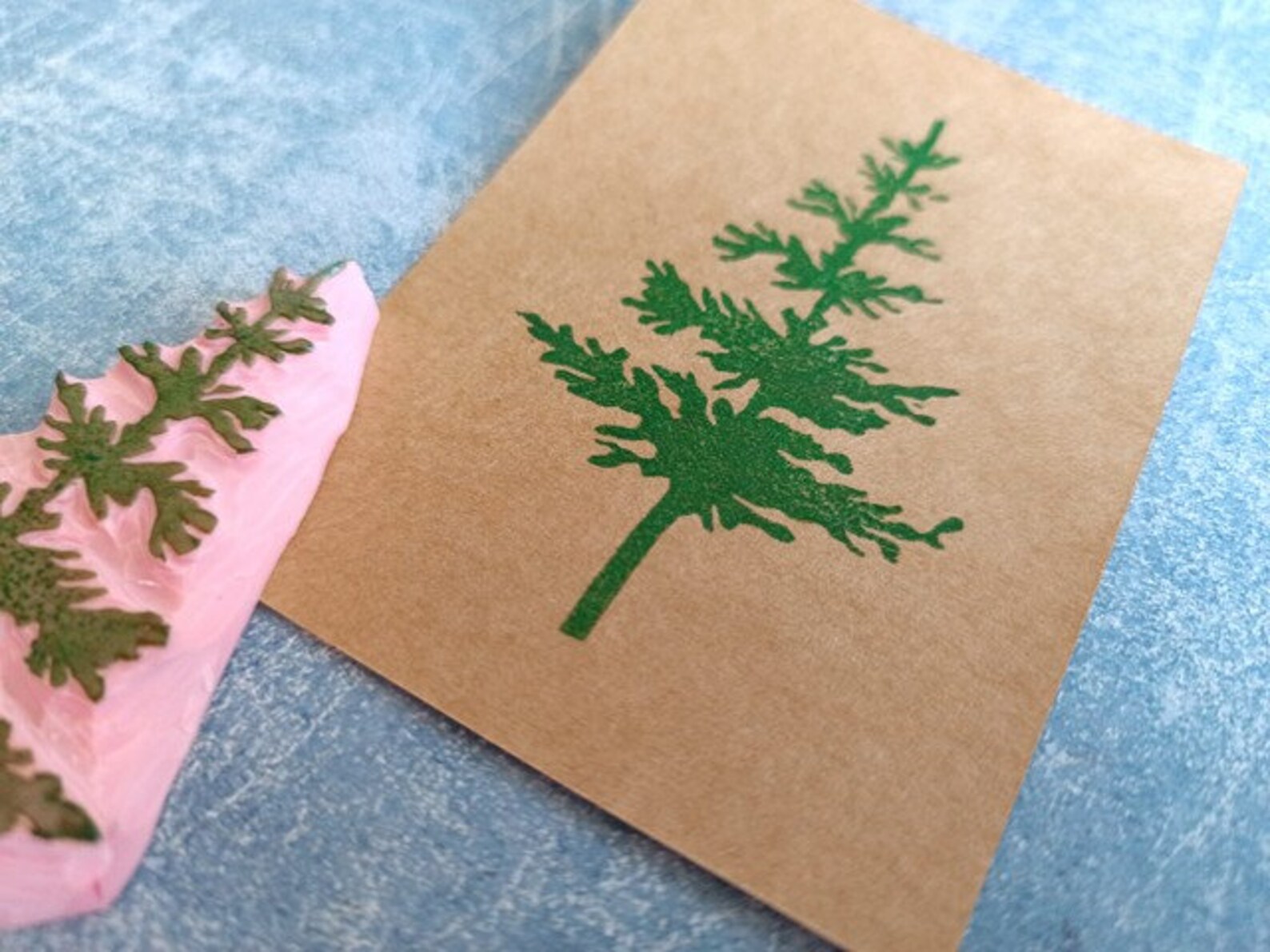 Pine Tree Rubber Stamp, Wild Forest Stationery, Christmas Cardmaking ...